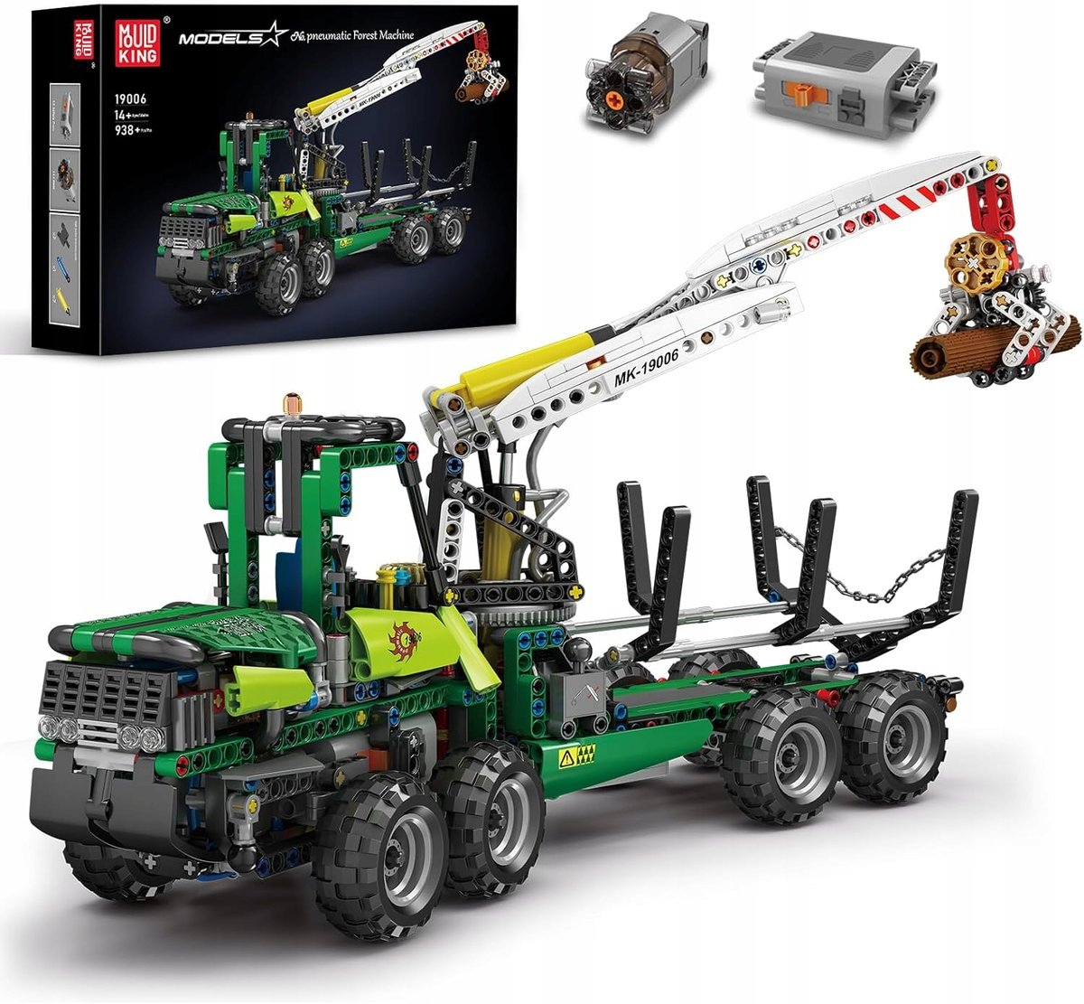 Mould King 19006 Technic klocki Traktor do wycinki drzew Maszyna do ...