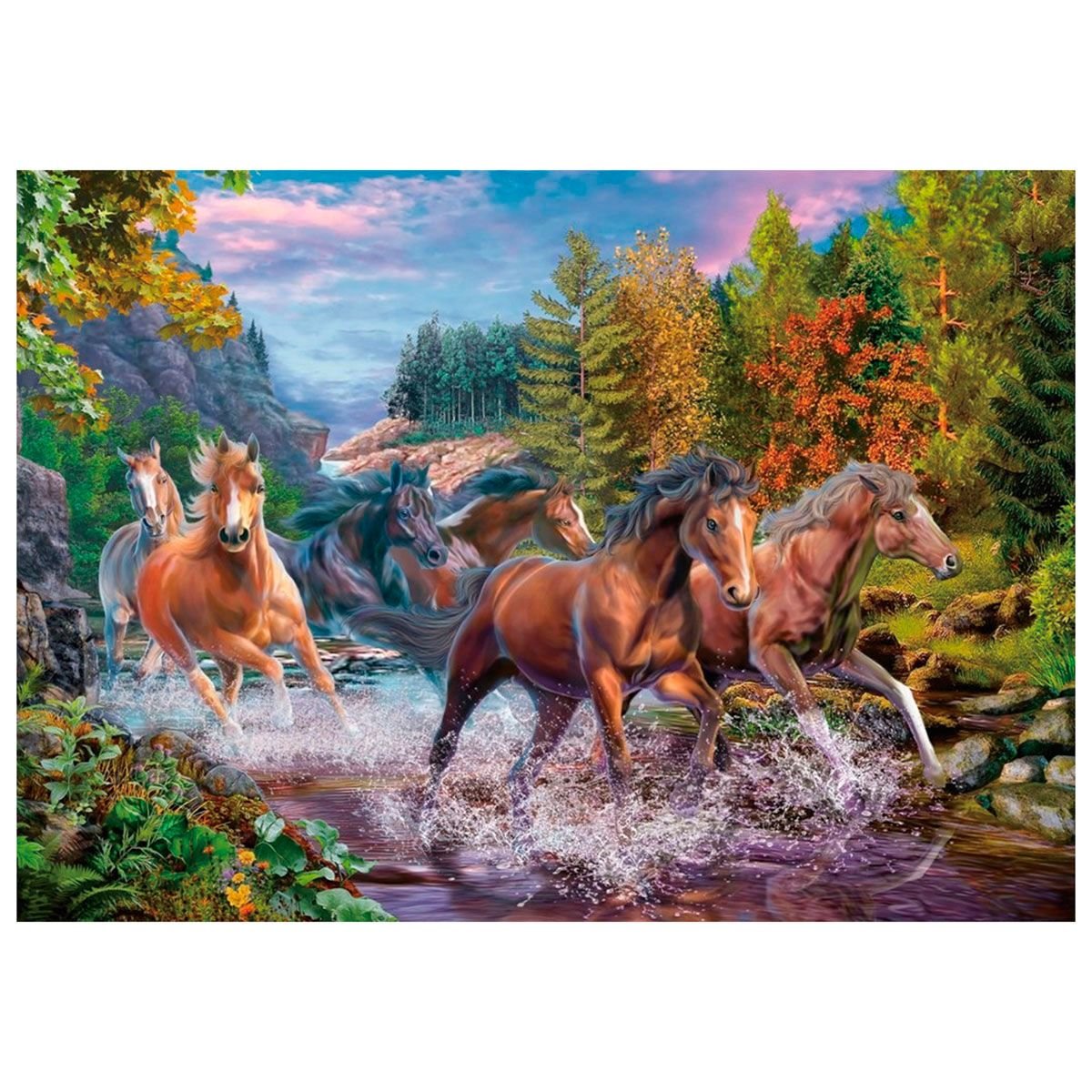 Mozaika diamentowa, haft 30x40 Konie w rzece v8 Flamingo line - Flamingo Line | Sklep EMPIK.COM