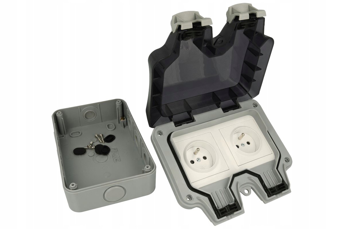 MP2GEC/GN GREEGOO Gniazdo sieciowe podwójne natynkowe IP66 - Inna marka ...