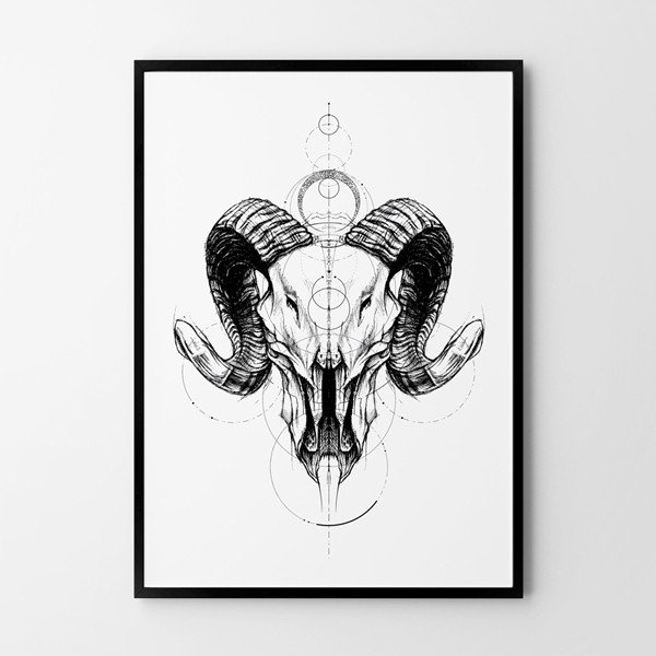 Mroczna Czaszka Plakat Płótno 80x120cm - Hog Studio | Sklep EMPIK.COM