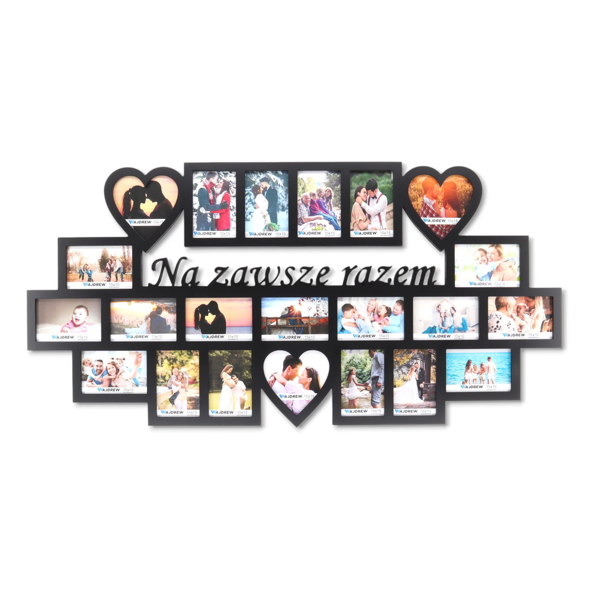 Multirama ramka na zdjęcia z napisem Na zawsze razem 22 zdjęć serca ...