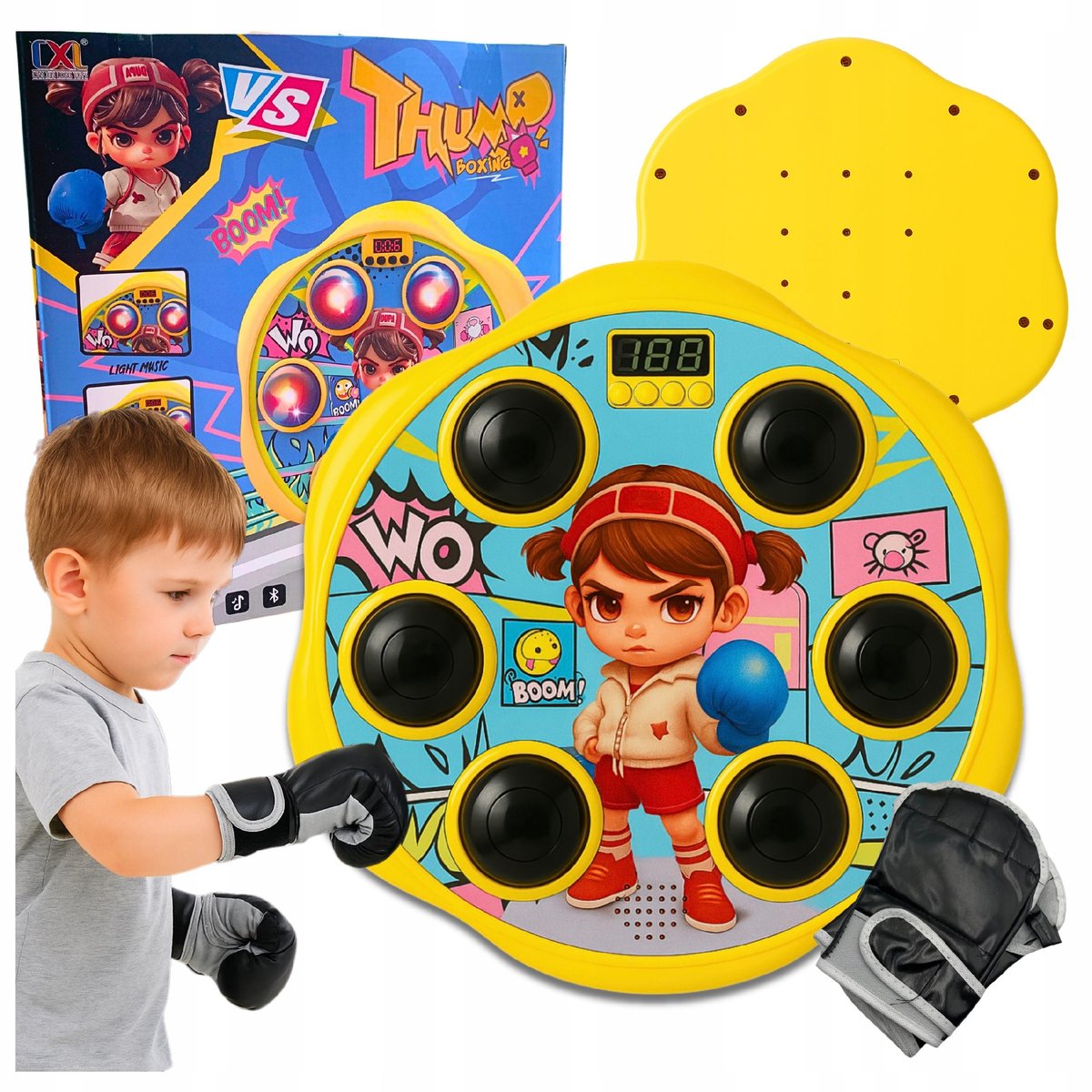 Muzyczna Maszyna Do Boksu Tarcza Bokserska Boxing Bluetooth + Rękawice ...