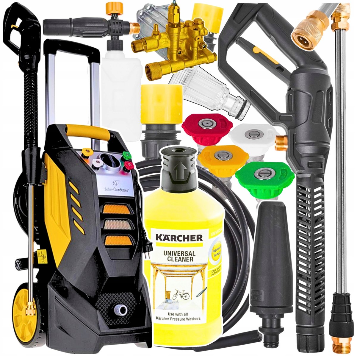 MYJKA CIŚNIENIOWA 300 BAR MOCNA POMPA ZESTAW + PŁYN KARCHER POWER 2500W - Geko | Sklep EMPIK.COM