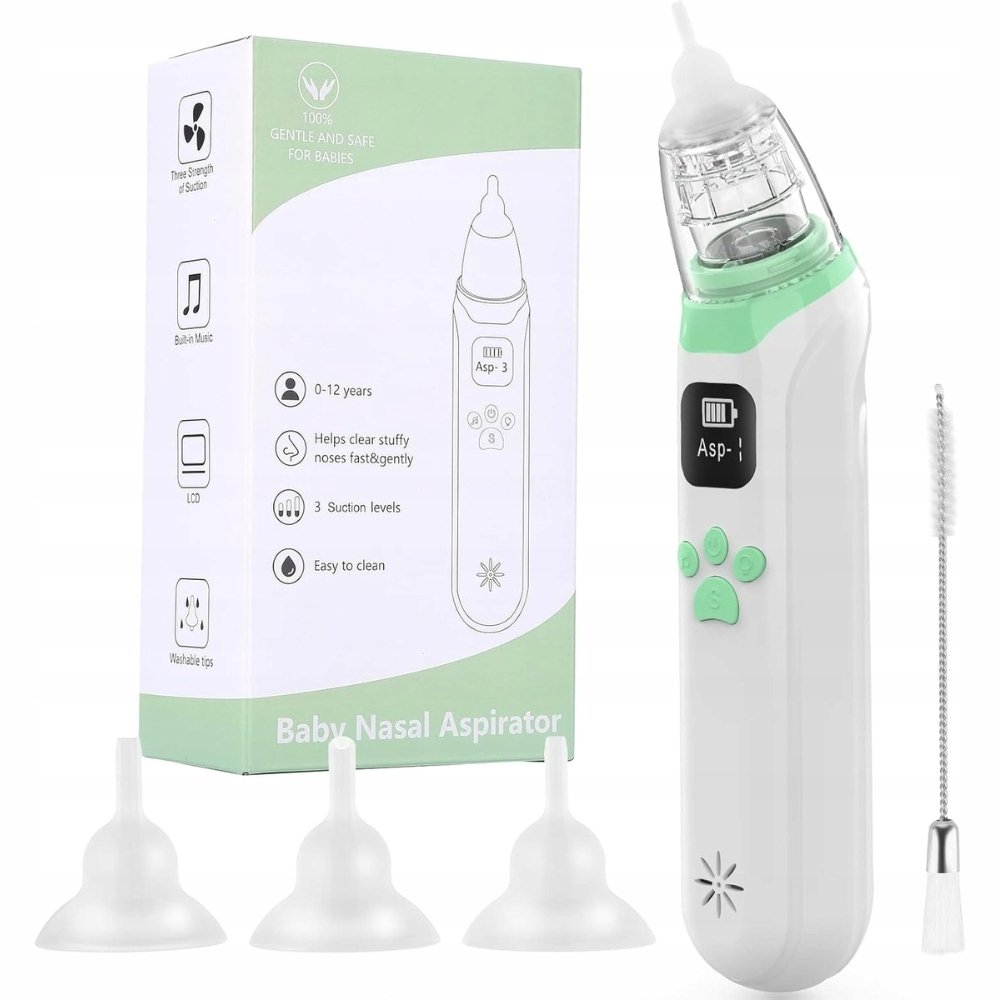 MYPIN Elektryczny Aspirator do Nosa dla Niemowląt, z 3 Poziomami Ssania ...