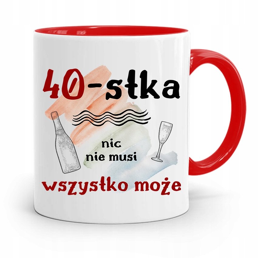 NA URODZINY 40 40te 40-te KUBEK BŁĘKITNY PREZENT z Nadrukiem ze Zdjęciem - PoliDraw | Sklep ...