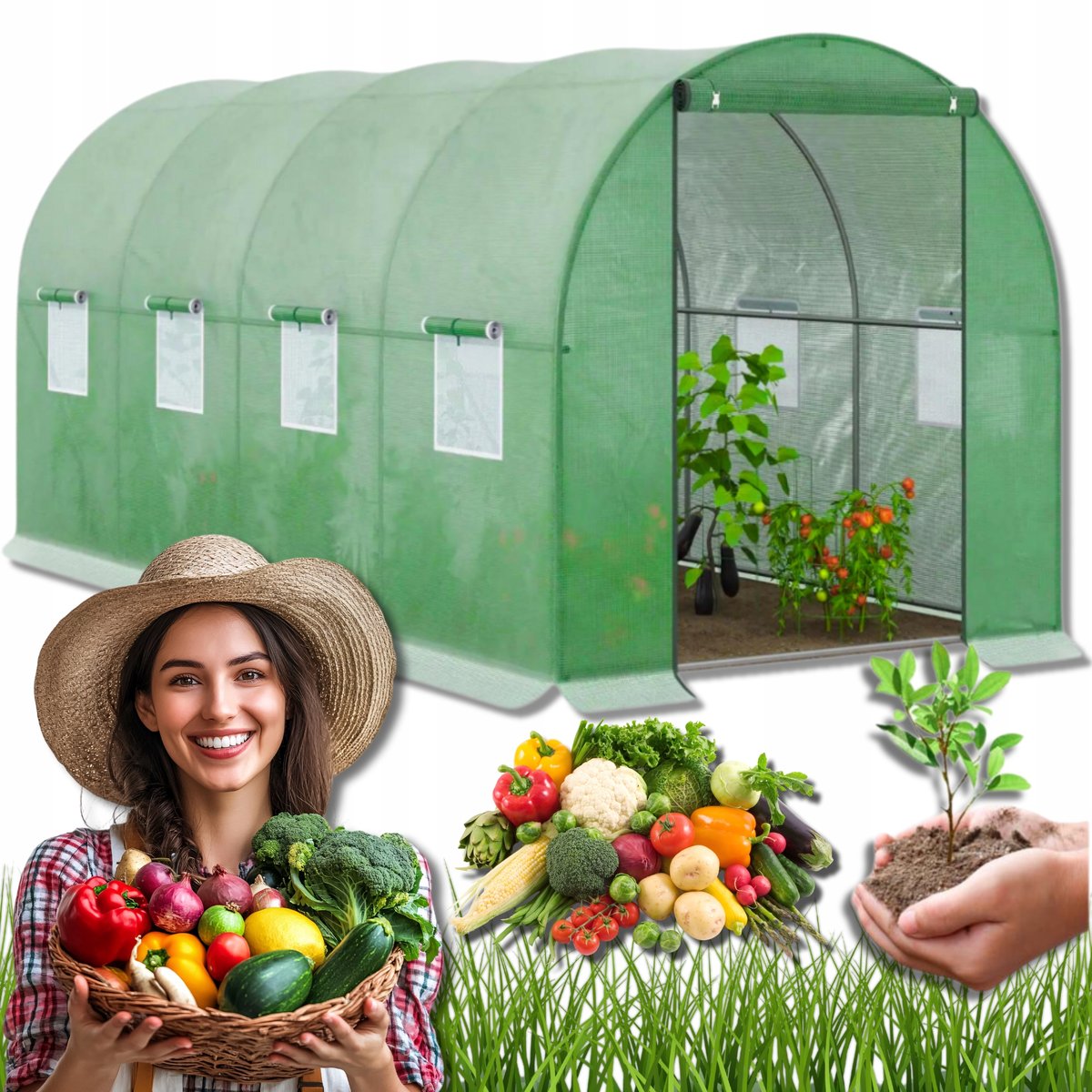 NAC, Tunel Ogrodowy Foliowy Szklarnia Na Warzywa Rośliny 4X3M Foliak ...