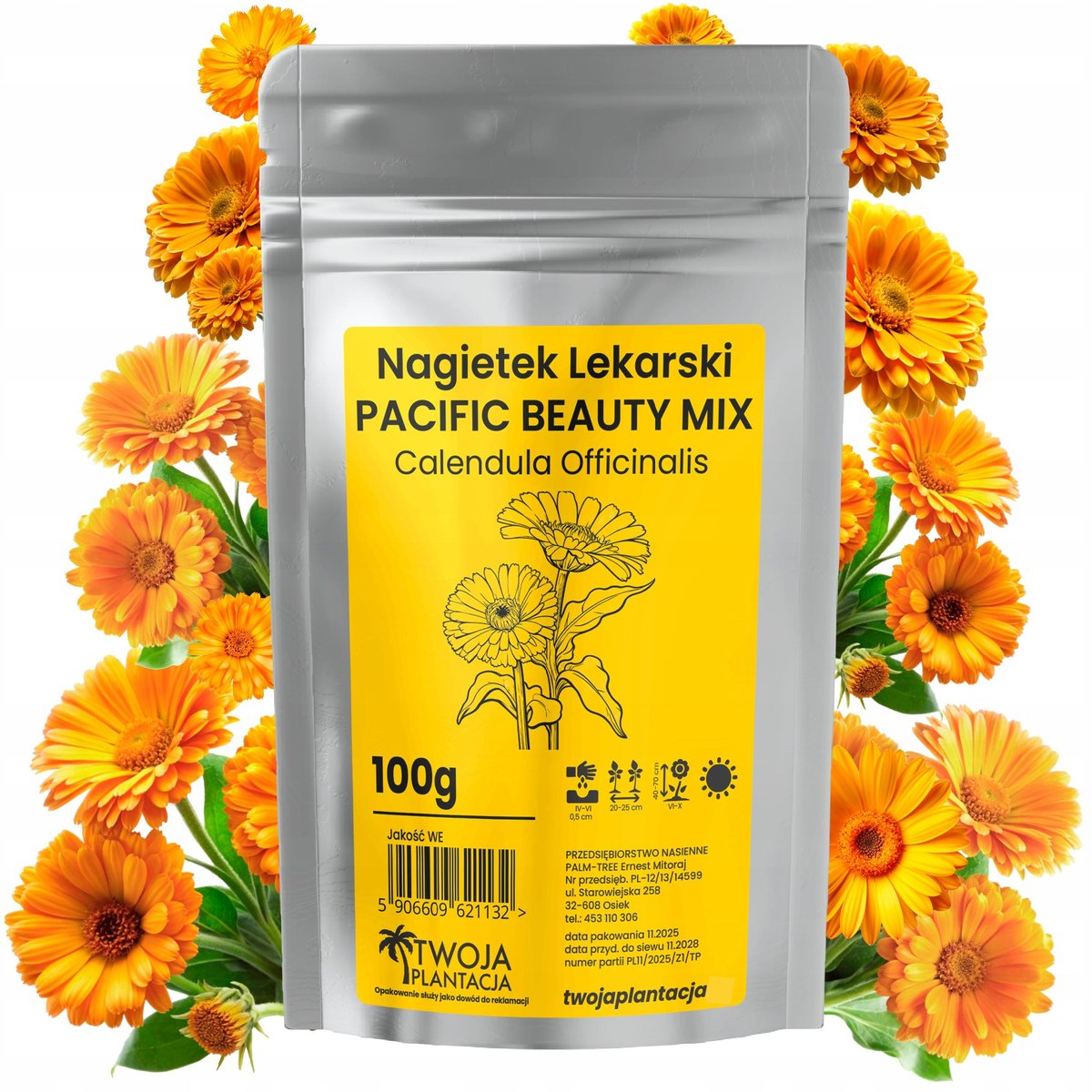 NAGIETEK lekarski Pacific Beauty Nasiona ozdobny miododajny Łąka 100g ...