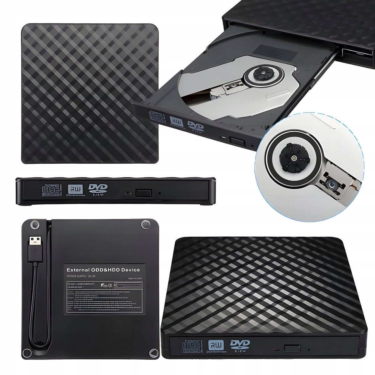 Nagrywarka Cd/Dvd Usb 3.0 Zewnętrzna Napęd Przenośny Odtwarzacz Do ...