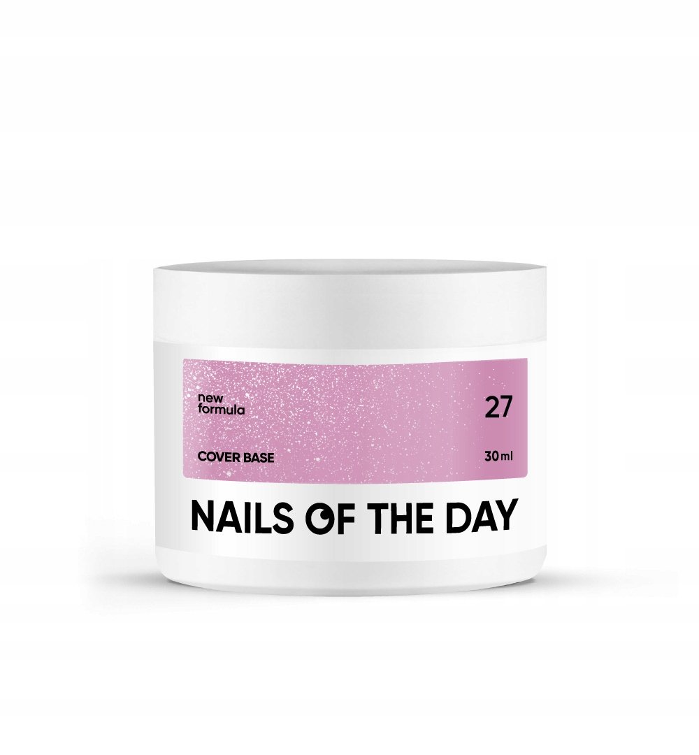 NAILSOFTHEDAY Cover base NEW 27 - różowa baza ze srebrną drobinką, 30 ml | Sklep EMPIK.COM