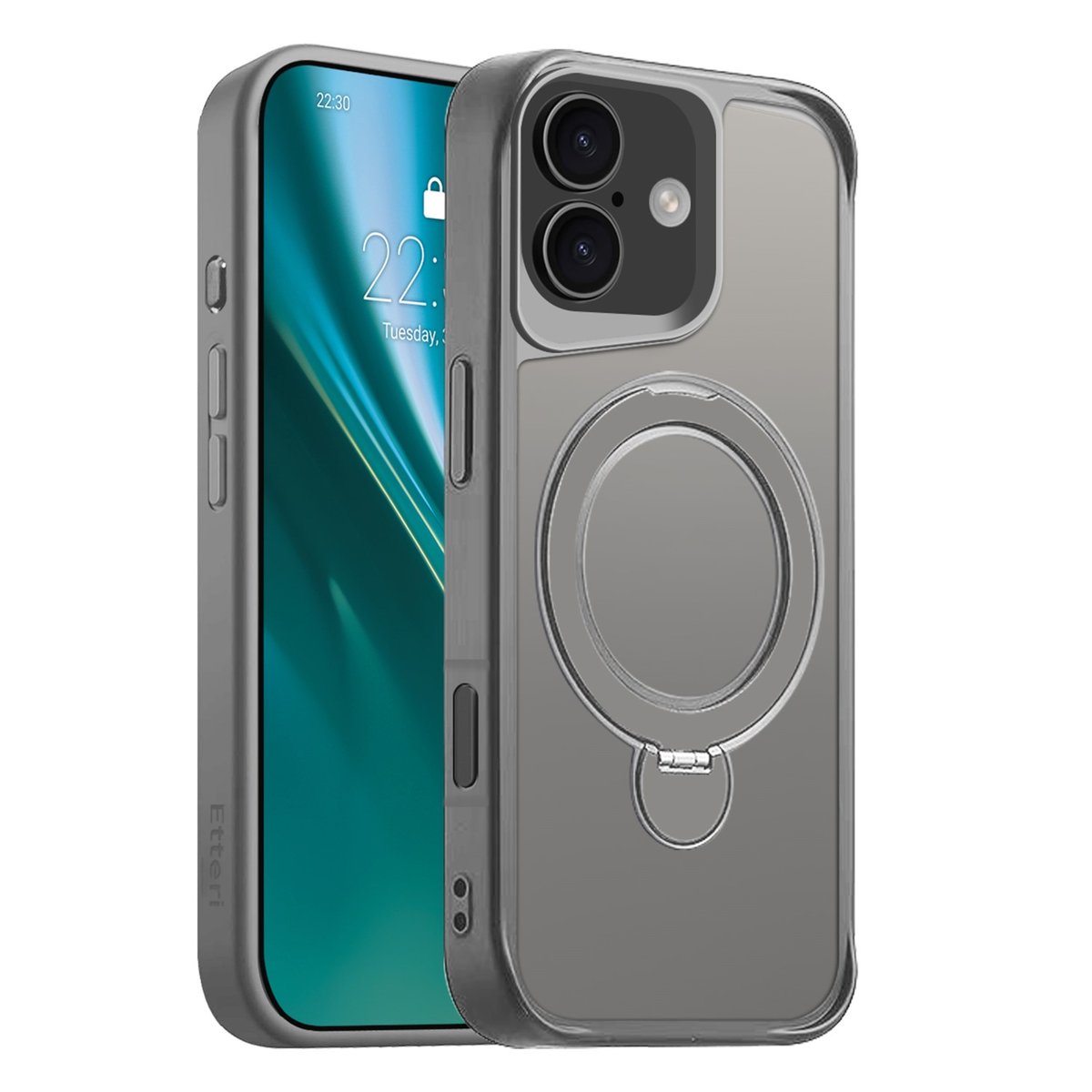 Nakładka Etteri Matt Mag Ring do iPhone 17 szara - Etteri | Sklep EMPIK.COM