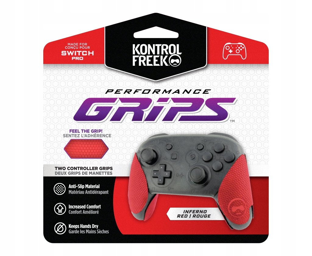 Nakładki na uchwyty KontrolFreek Grips PRO Red do Nintendo Switch ...