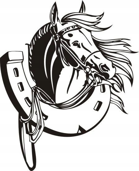 Naklejka na ścianę koń konie jeździectwo Podkowa, 140x110 cm ...