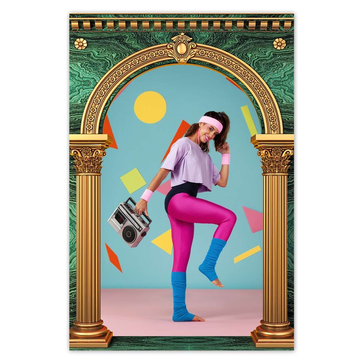 Naklejka ścienna 40x60 Retro radio i trenerka fitness - ZeSmakiem ...