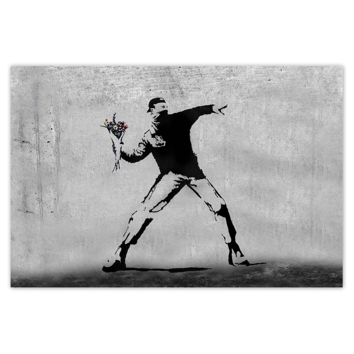 Naklejka ścienna 60x40 Banksy Miotacz kwiatów - ZeSmakiem | Sklep EMPIK.COM