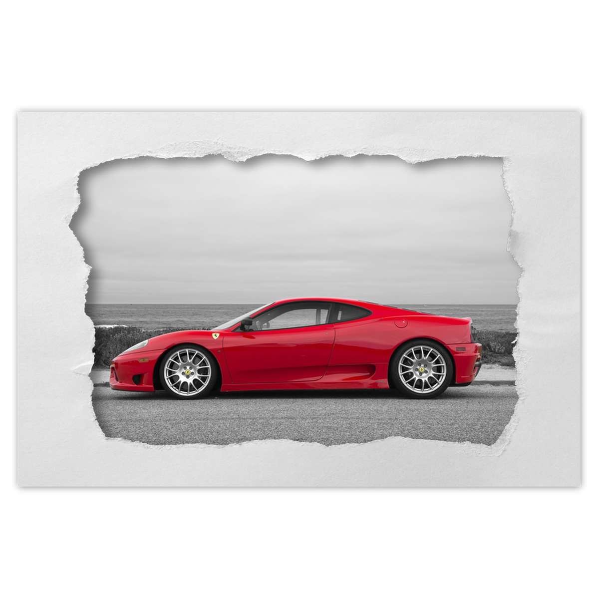 Naklejka ścienna 60x40 Czerwone ferrari na plaży - ZeSmakiem | Sklep EMPIK.COM