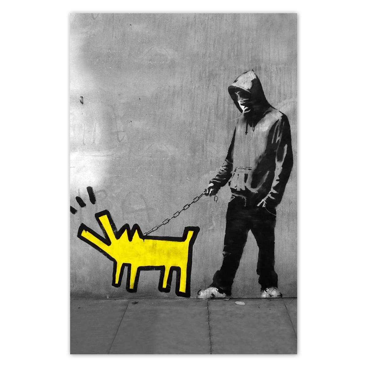 Naklejka ścienna 60x90 Żółty piesek Banksy - ZeSmakiem | Sklep EMPIK.COM
