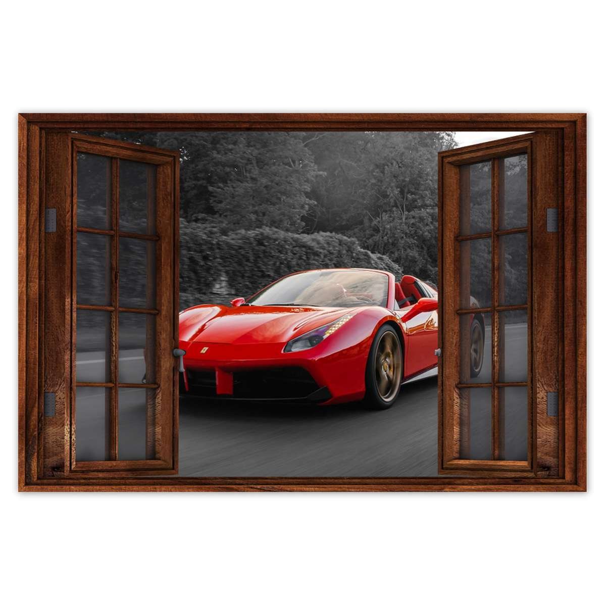 Naklejka ścienna 90x60 Czerwone Ferrari - ZeSmakiem | Sklep EMPIK.COM