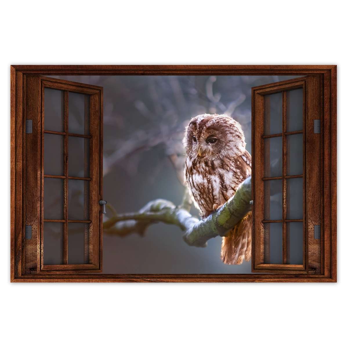 Naklejka ścienna 90x60 Sowa na gałęzi Drapieżnik - ZeSmakiem | Sklep EMPIK.COM