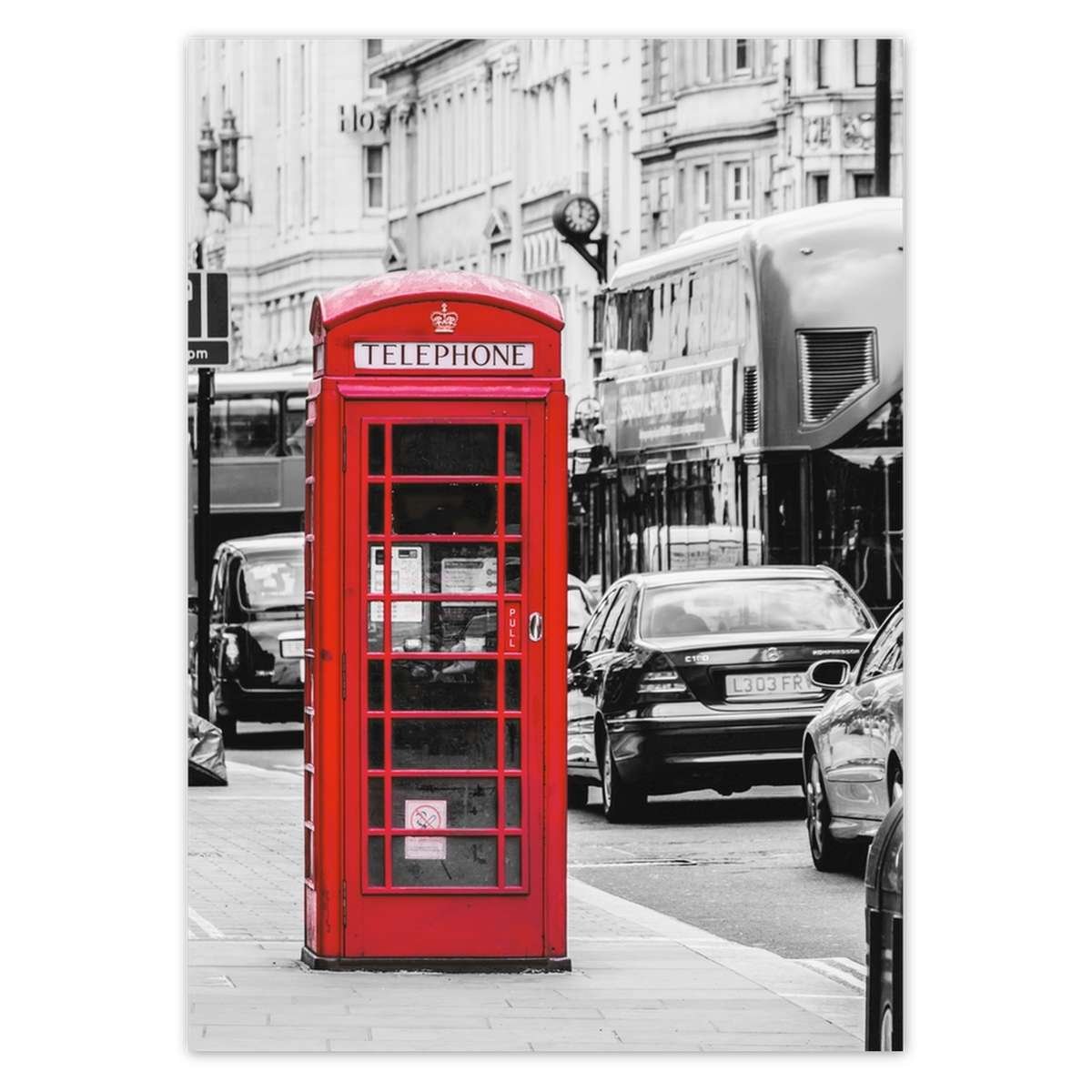 Naklejka ścienna A2 PION Czerwona budka angielska - ZeSmakiem | Sklep EMPIK.COM