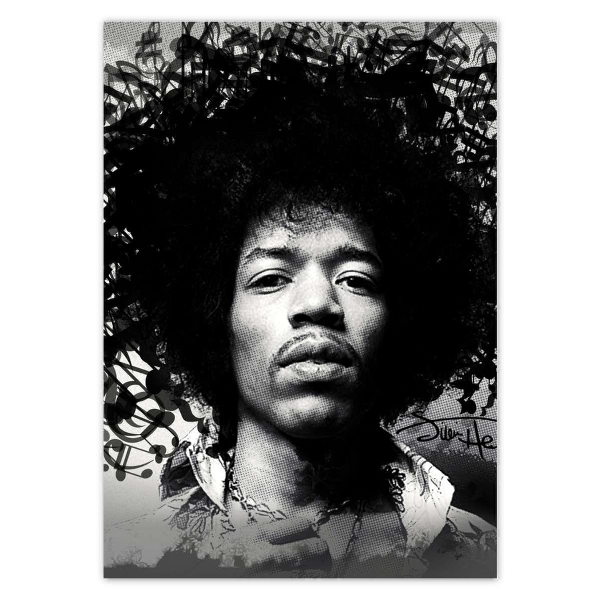 Naklejka ścienna A2 PION Jimmy Hendrix z nutami - ZeSmakiem | Sklep EMPIK.COM
