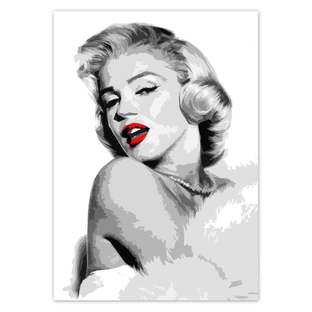 Naklejka ścienna A2 PION Marilyn Monroe czerwone usta - ZeSmakiem | Sklep EMPIK.COM