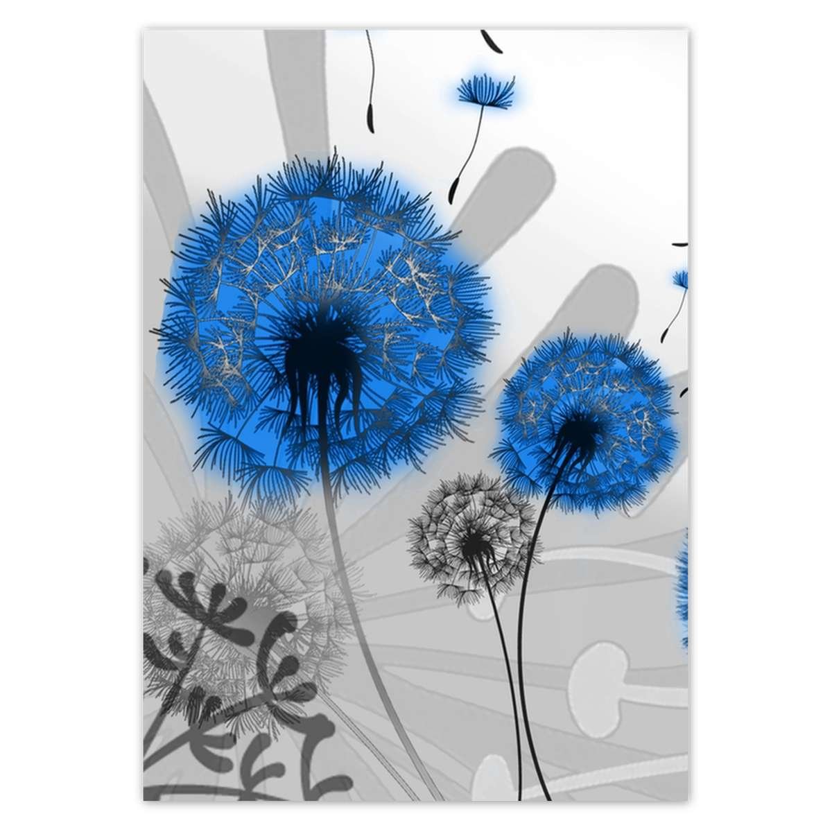 Naklejka ścienna A2 PION Niebieskie dmuchawce - ZeSmakiem | Sklep EMPIK.COM