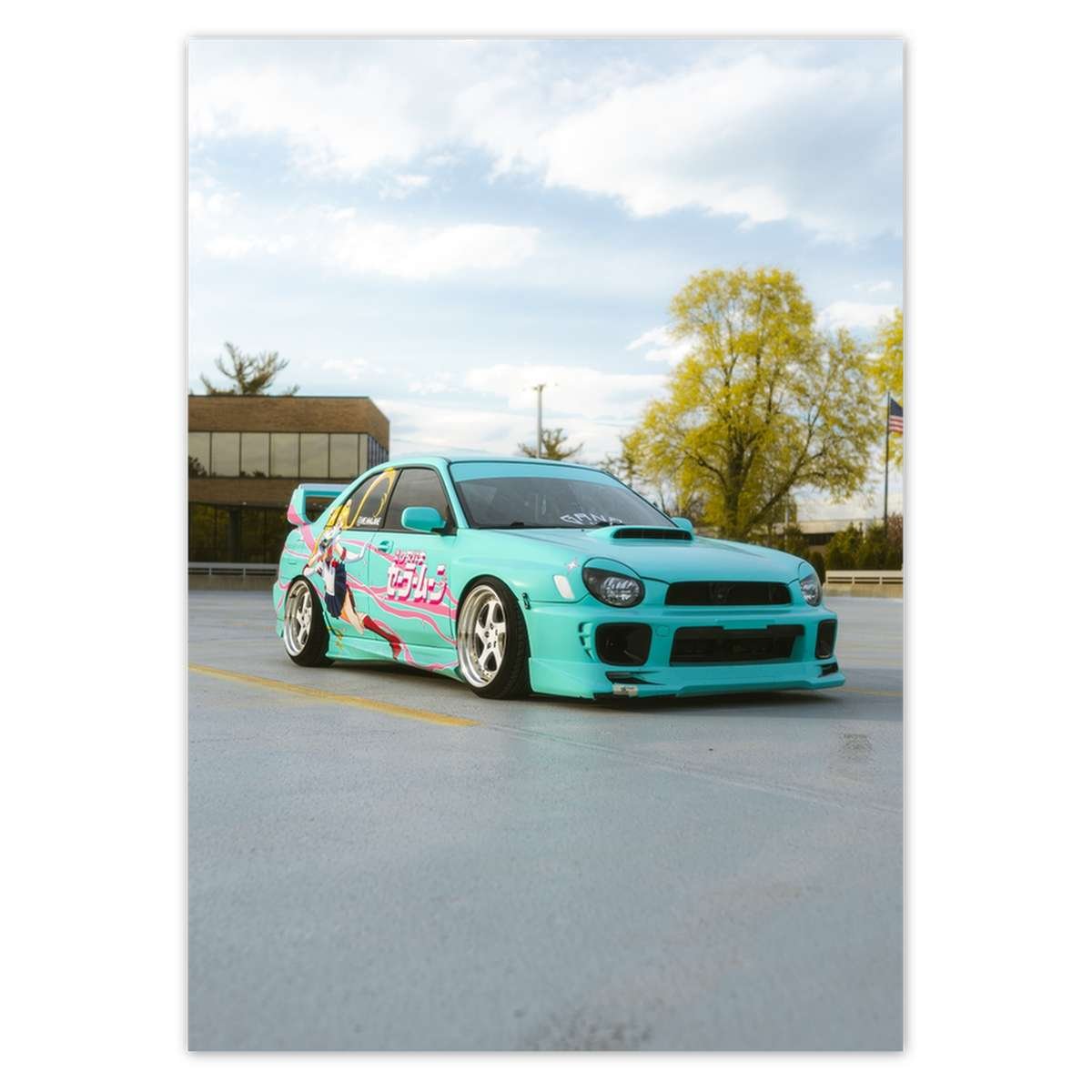 Naklejka ścienna A3 PION Turkusowa Fura Sport Car - ZeSmakiem | Sklep ...