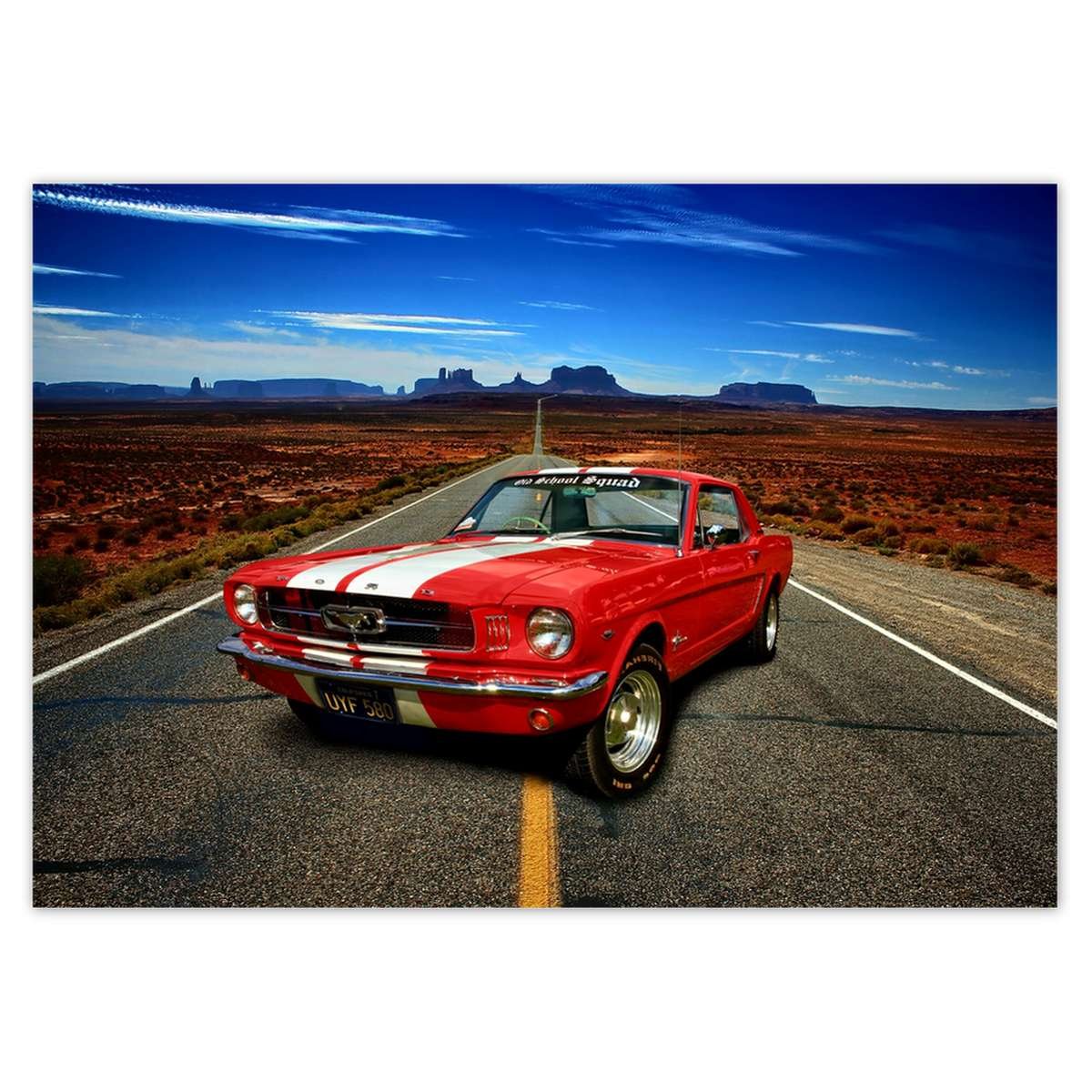 Naklejka ścienna A3 POZIOM Czerwony Ford Mustang USA - ZeSmakiem ...