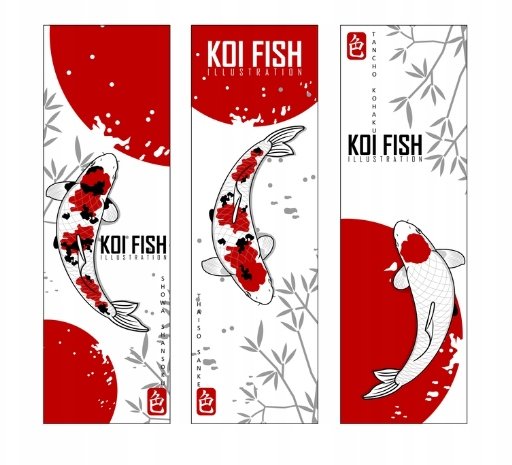 Naklejka Uv Wypukła Ozdobna DTF UV Aplikacja Japonia Ryba Koi Karp ...