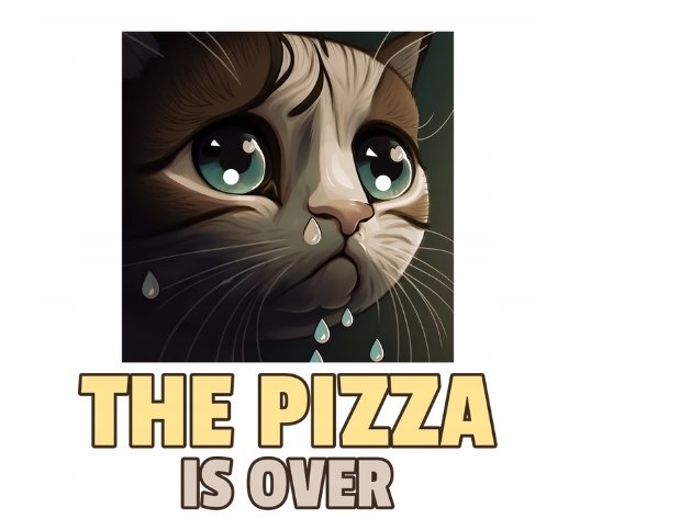 Naklejka Uv Wypukła Ozdobna DTF UV Aplikacja Kot Kotek Smutny Mem ...