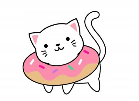 Naklejka Uv Wypukła Ozdobna DTF UV Aplikacja Kotek Kiciuś Donut - Atram ...