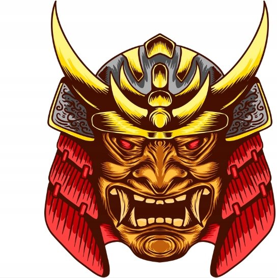 Naklejka Uv Wypukła Ozdobna DTF UV Aplikacja Maska Hełm Samurai - Atram ...