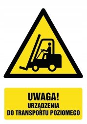 Naklejka Uwaga! Urządzenia do transportu poziomego 30x42cm - Inna marka ...
