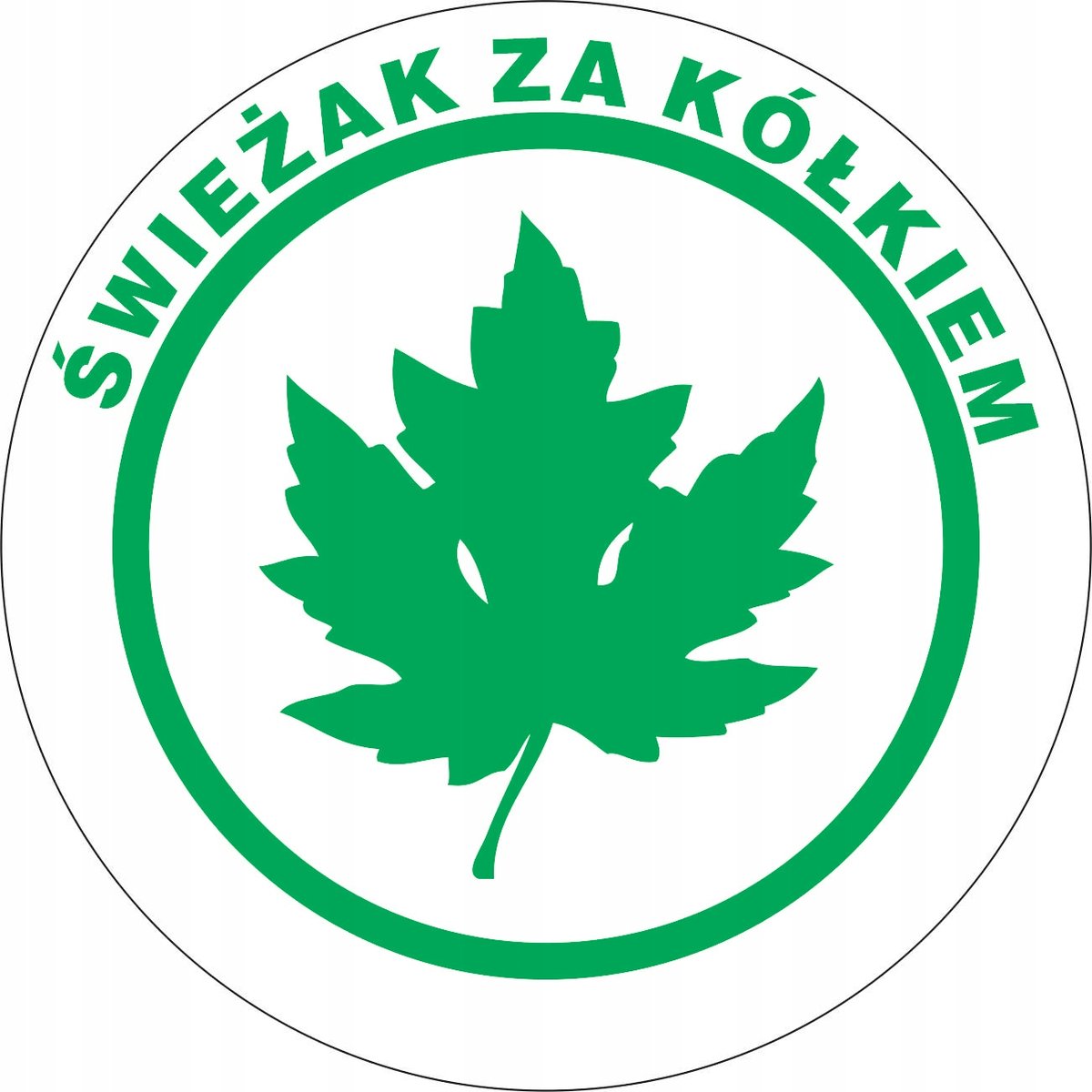 Naklejka Zielony listek, liść klonu, znak młodego kierowcy 11x11cm ...