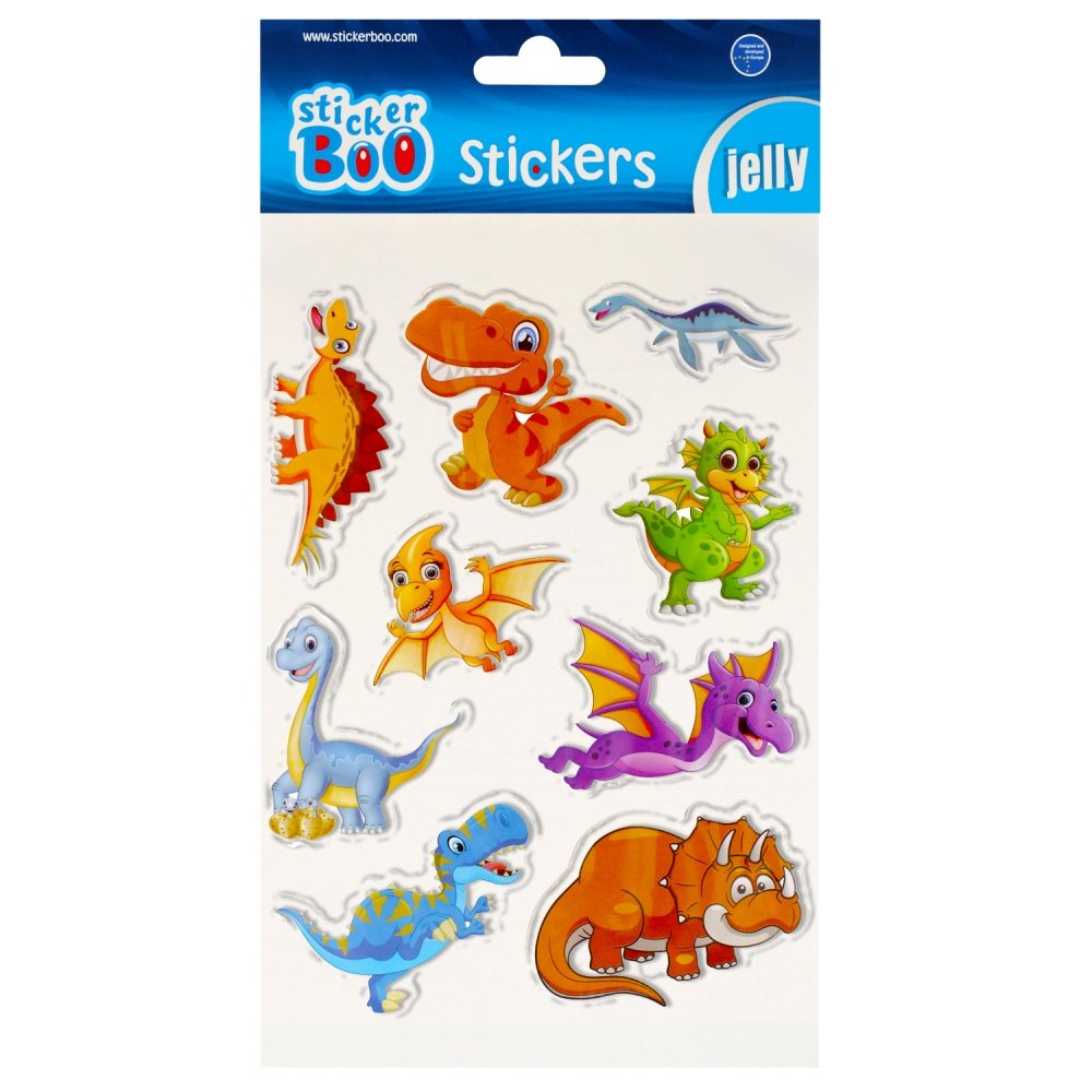 Naklejki 15X20 Cm Żelowe Dinozaury Sticker Boo 493721 - STICKERBOO ...