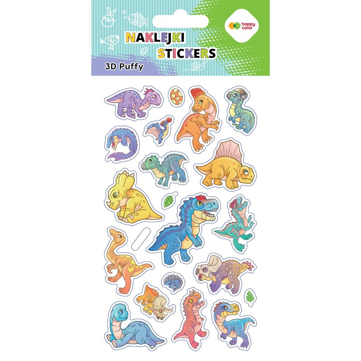 Naklejki 3D PUFFY, Dino, 10 cm x 20 cm, Happy Color - Happy Color | Sklep EMPIK.COM