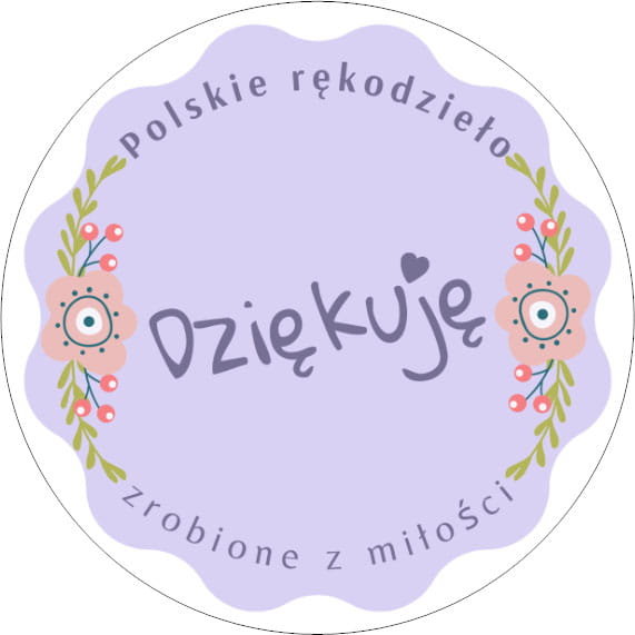 Naklejki DZIĘKUJĘ ZROBIONE Z MIŁOŚCI 5cm / 120szt. - E-Plumeria | Sklep ...