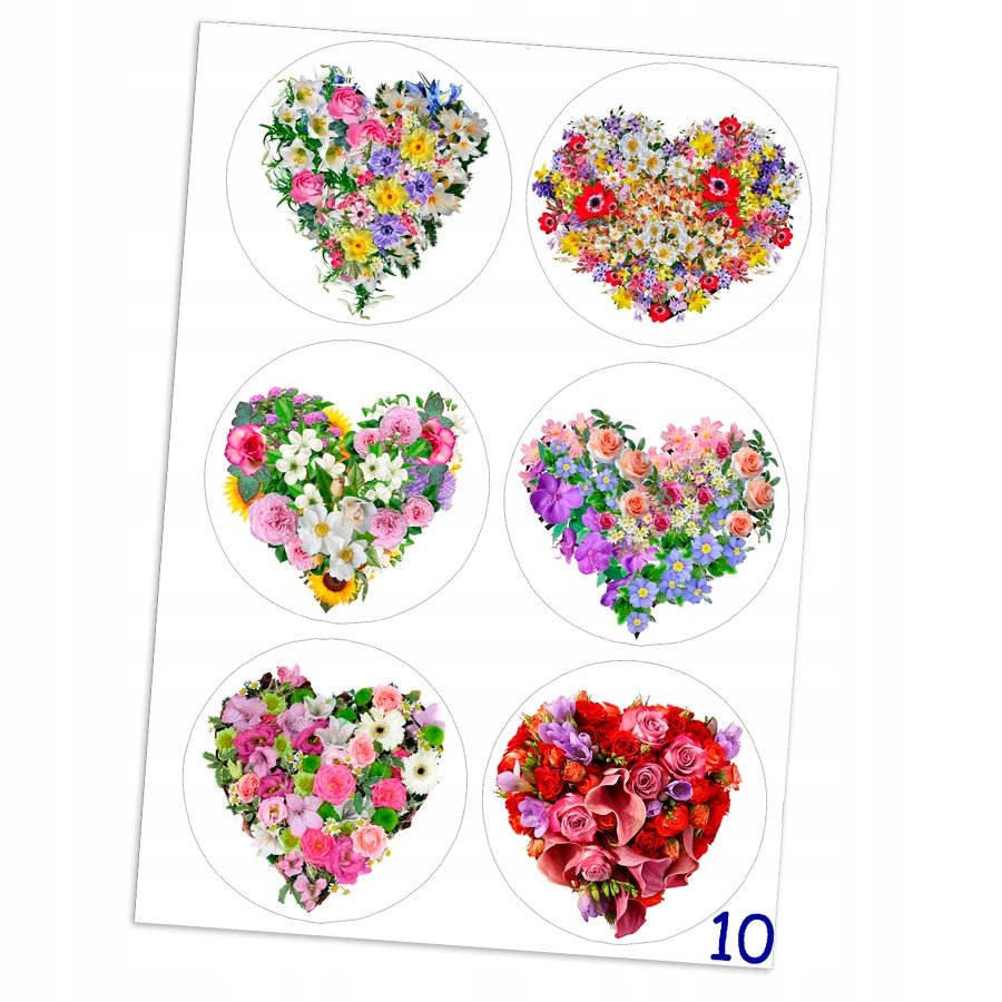 Naklejki Etykietki na WALENTYNKI 4,5cm 6szt n10 - Olechka Creation ...