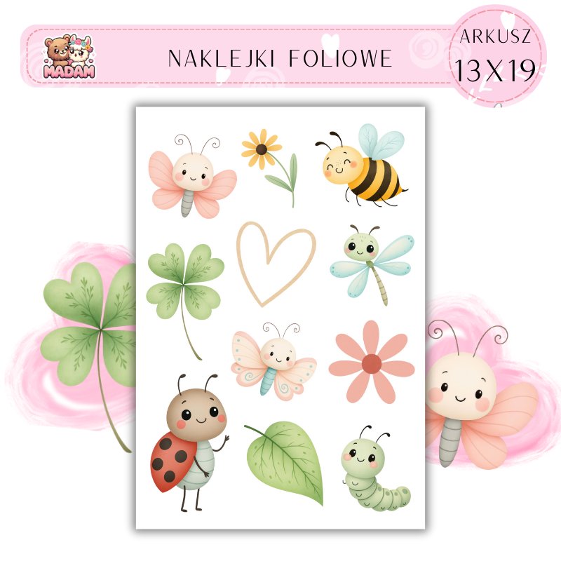 Naklejki Foliowe 13x19 Kawaii Owady – Urocze robaczki MaDam Creative ...