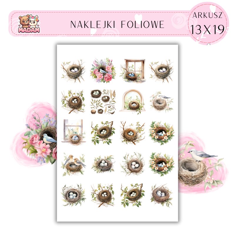Naklejki Foliowe Gniazda Ptaków 13x19, Madam - Inna marka | Sklep EMPIK.COM