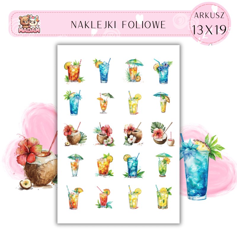 Naklejki Foliowe Letnie Napoje Drinki 13x19, Madam - Inna marka | Sklep ...