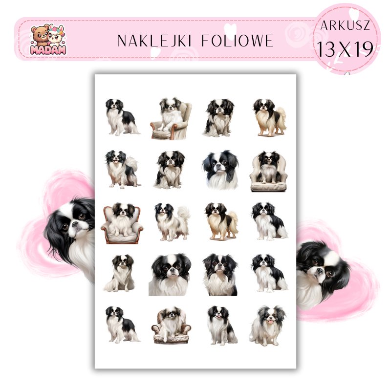 Naklejki Foliowe Pies Chin Japoński 13x19, Madam - Inna marka | Sklep ...