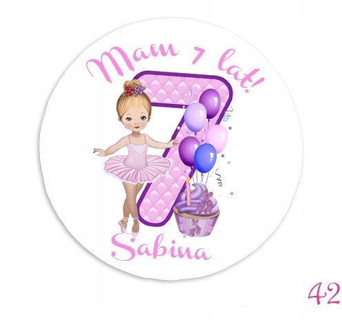 Naklejki Mam 7 Lat Urodzinowe 4,5 Cm 6 Szt Personalizowane Imienne N42 - OlechkaCreation | Sklep ...