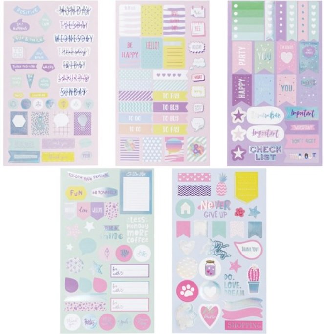 Naklejki MESHU 5 arkuszy MIX - MesHu | Sklep EMPIK.COM