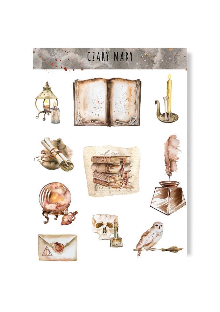 Naklejki na halloween czary mary magia zaklęcia - Manufaktura dobrego papieru | Sklep EMPIK.COM