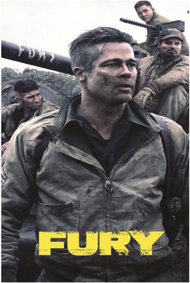 Naklejki na ścianę filmowy FURY poster Brad Pitt 90x60 cm - Atram | Sklep EMPIK.COM