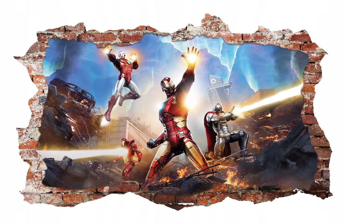 Naklejki na ścianę Iron Man Avengers Bohater Naklejka XXL 115x75 cm #17 ...