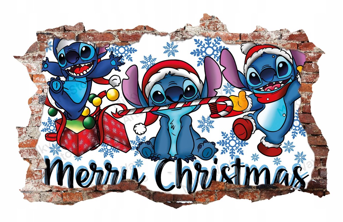 Naklejki na ścianę LILO I STICH Stitch fototapeta 3D Dziura 115x75 cm ...