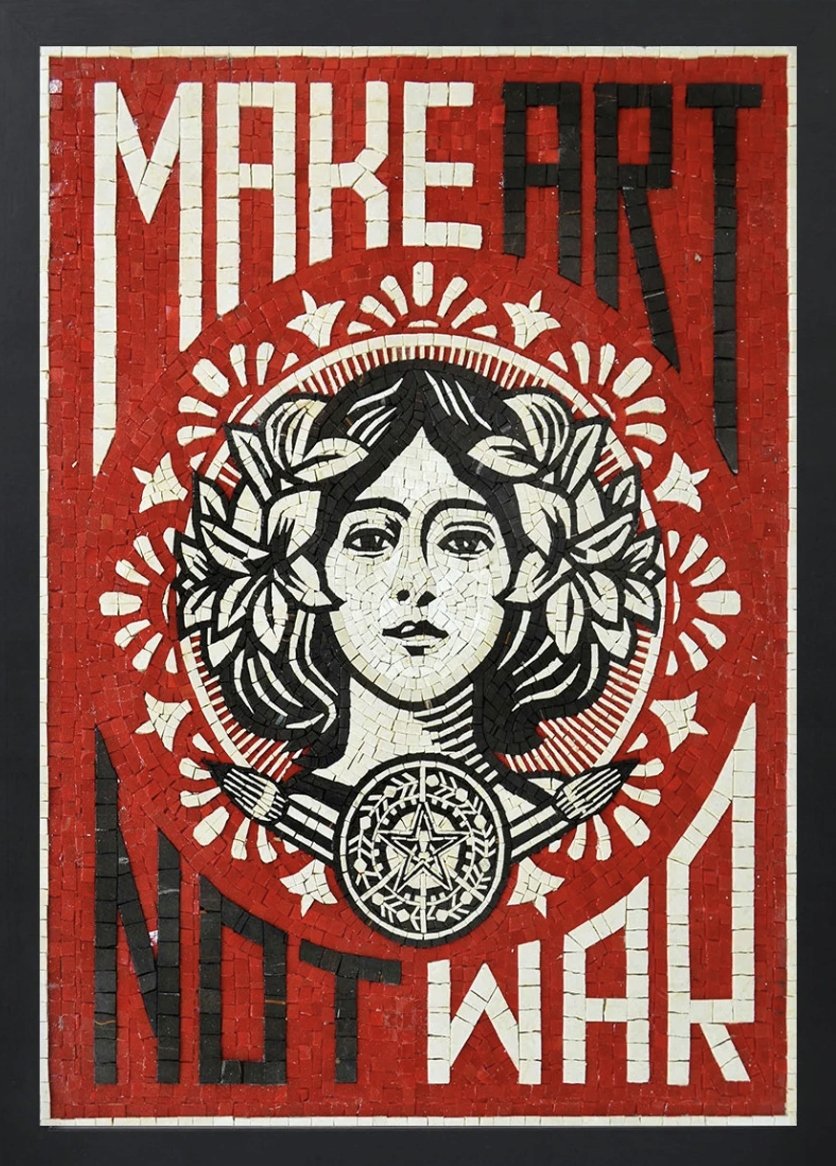Naklejki na ścianę MAKE ART NOT WAR Sztuka Vintage Foto 91,5x61 cm #8 ...