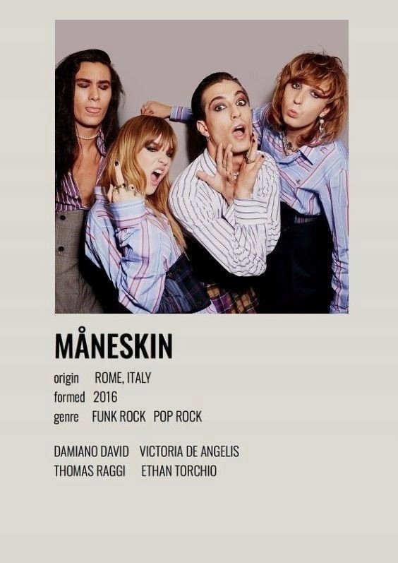 Naklejki na ścianę Maneskin Hard Rock 91,5x61 cm #13 - Atram | Sklep ...